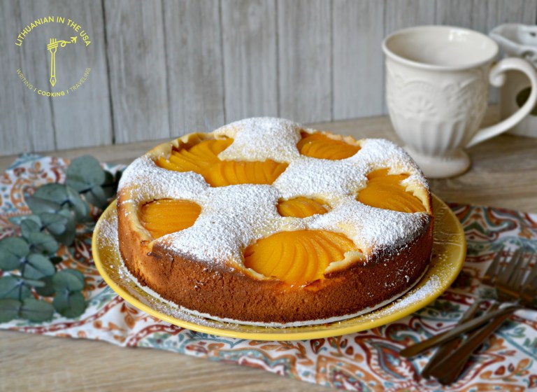 Condensed Milk and Peach Cake / Pyragas su kondensuotu pienu ir ...
