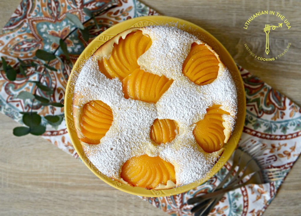 Condensed Milk and Peach Cake / Pyragas su kondensuotu pienu ir ...