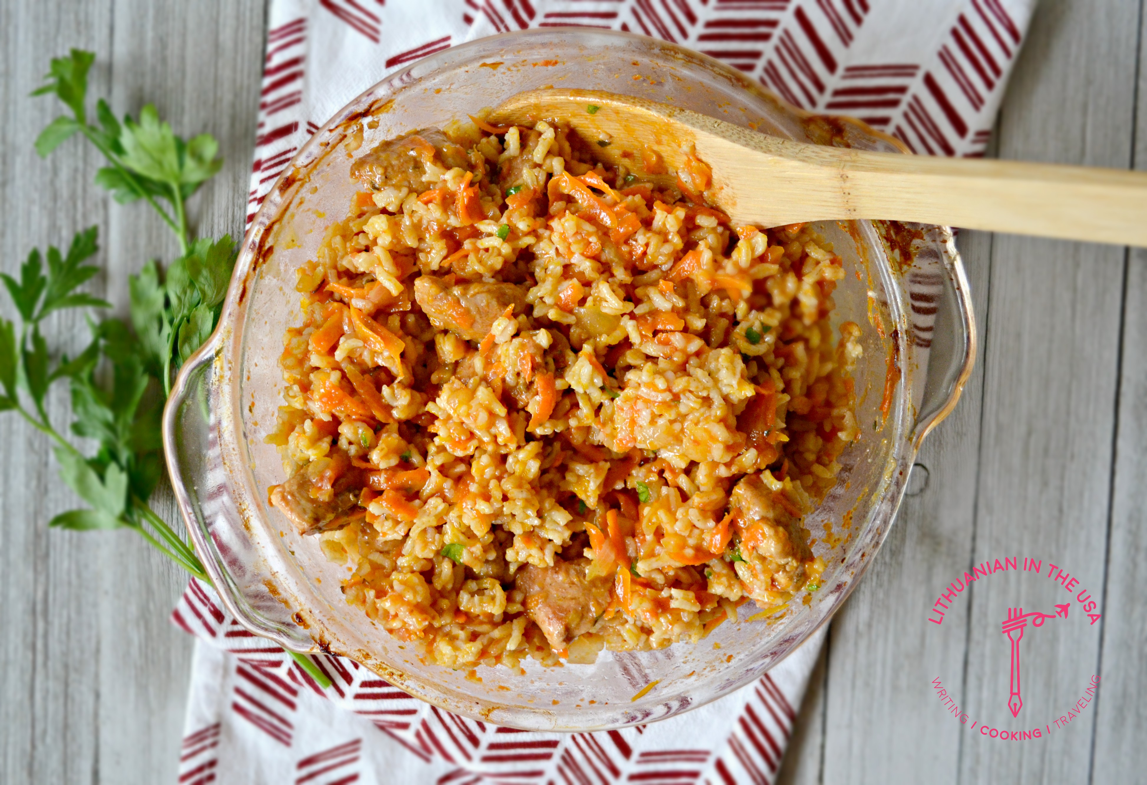Baked Rice Pilaf with Pork / Plovas keptas orkaitėje – Lithuanian in ...