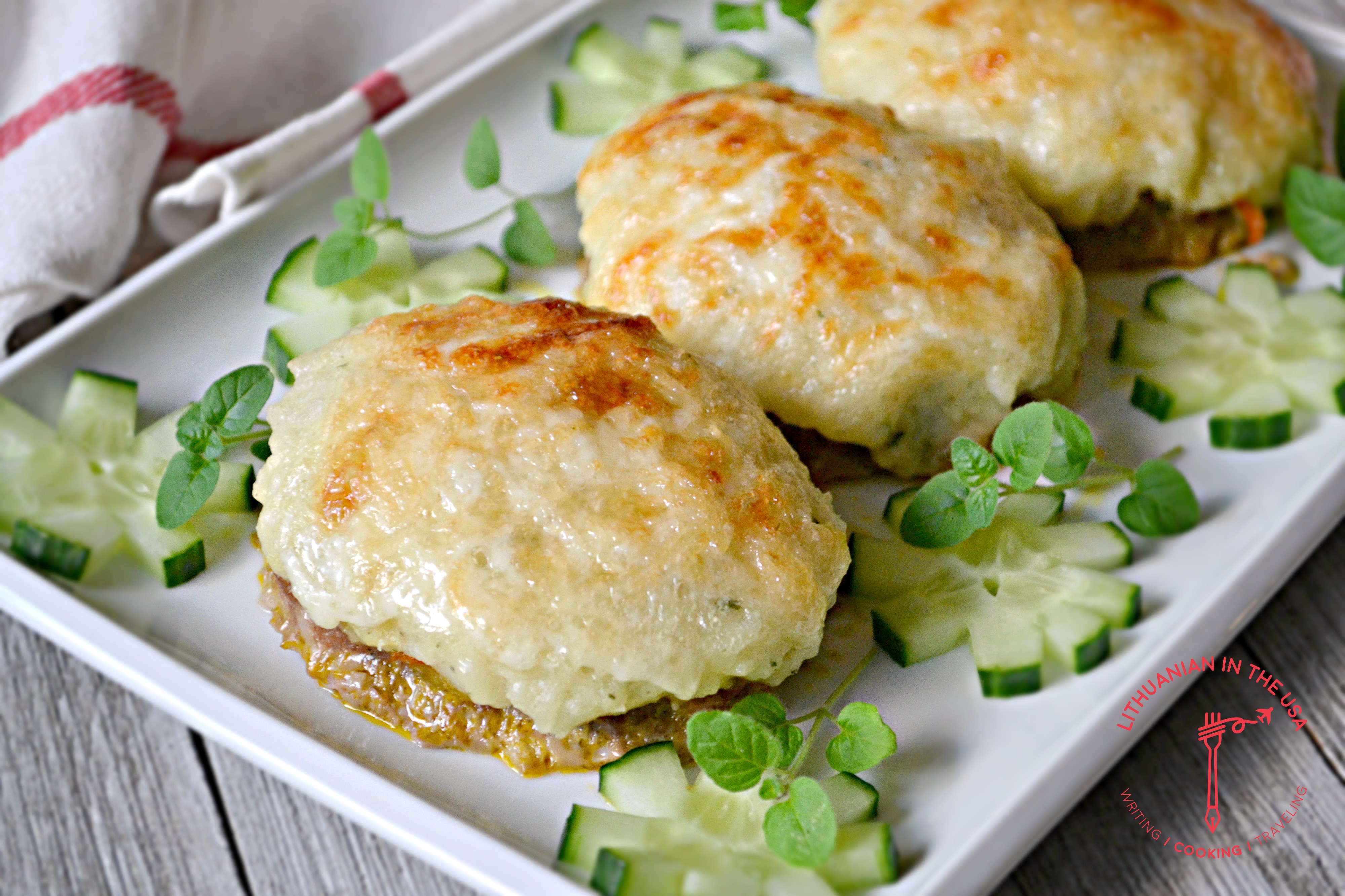 Oven Baked Ground Meat Cutlets with Mashed Potatoes, Mushrooms and ...